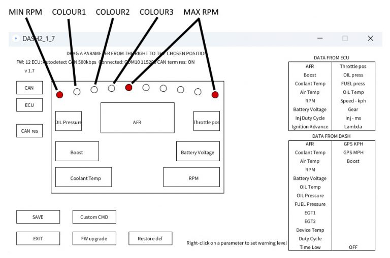 Racing Dash2 Configuration Software - LDperformance